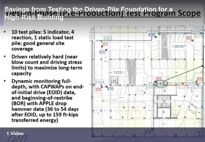 Savings from Testing the Driven-Pile Foundation for a High-Rise ...