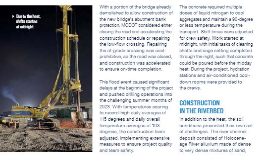 GRL Provides SHAPE and TIP Testing on Gilbert Road Bridge - Pile ...