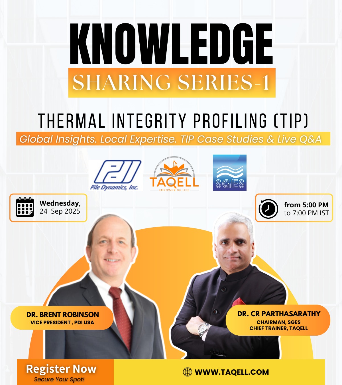 WEBINAR: Knowledge Sharing Series - Thermal Integrity Profiling (TIP) - Pile Dynamics, Inc.